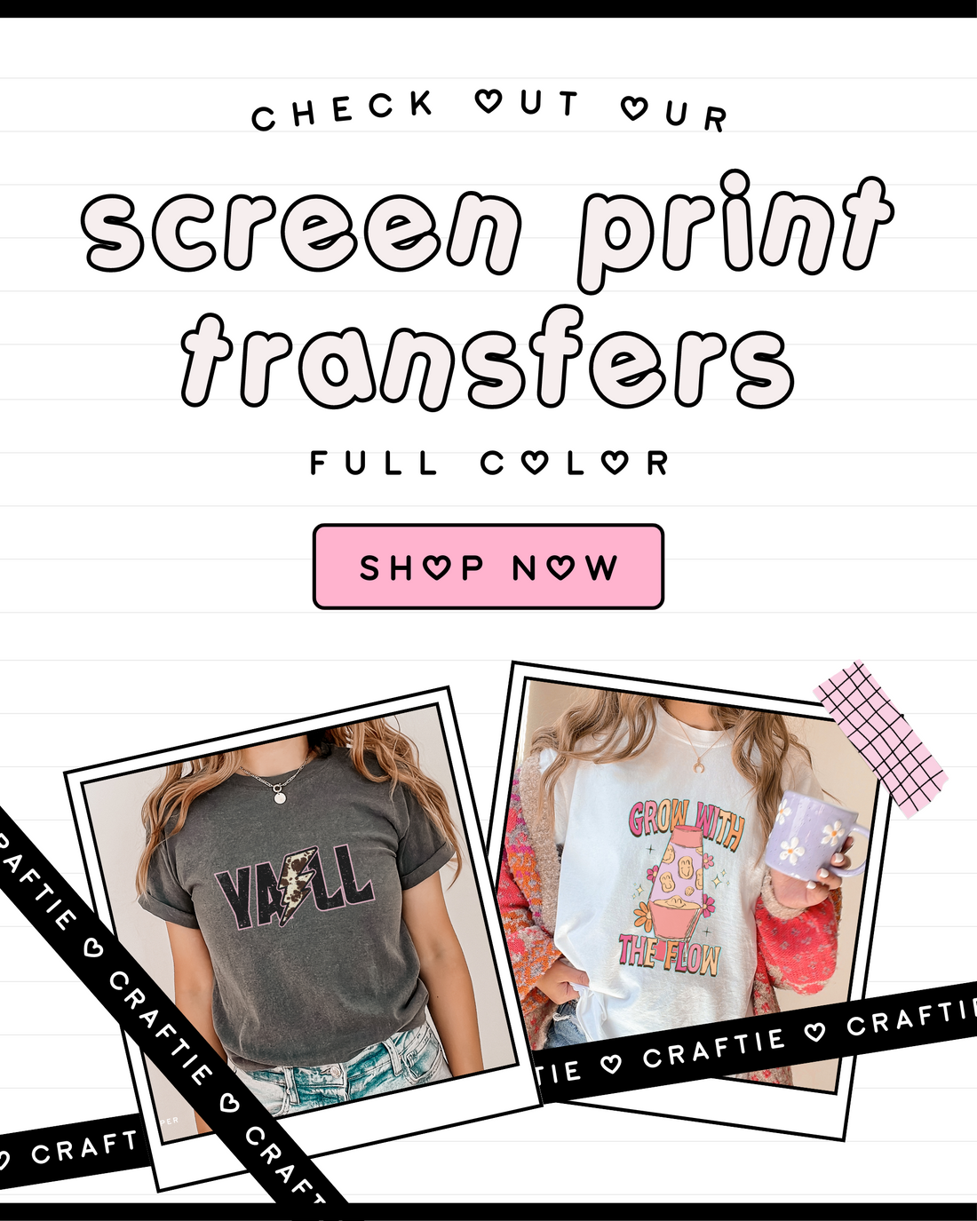 Craftie DIY Club • Screenprint, Vinyl, + Sublimation Transfers